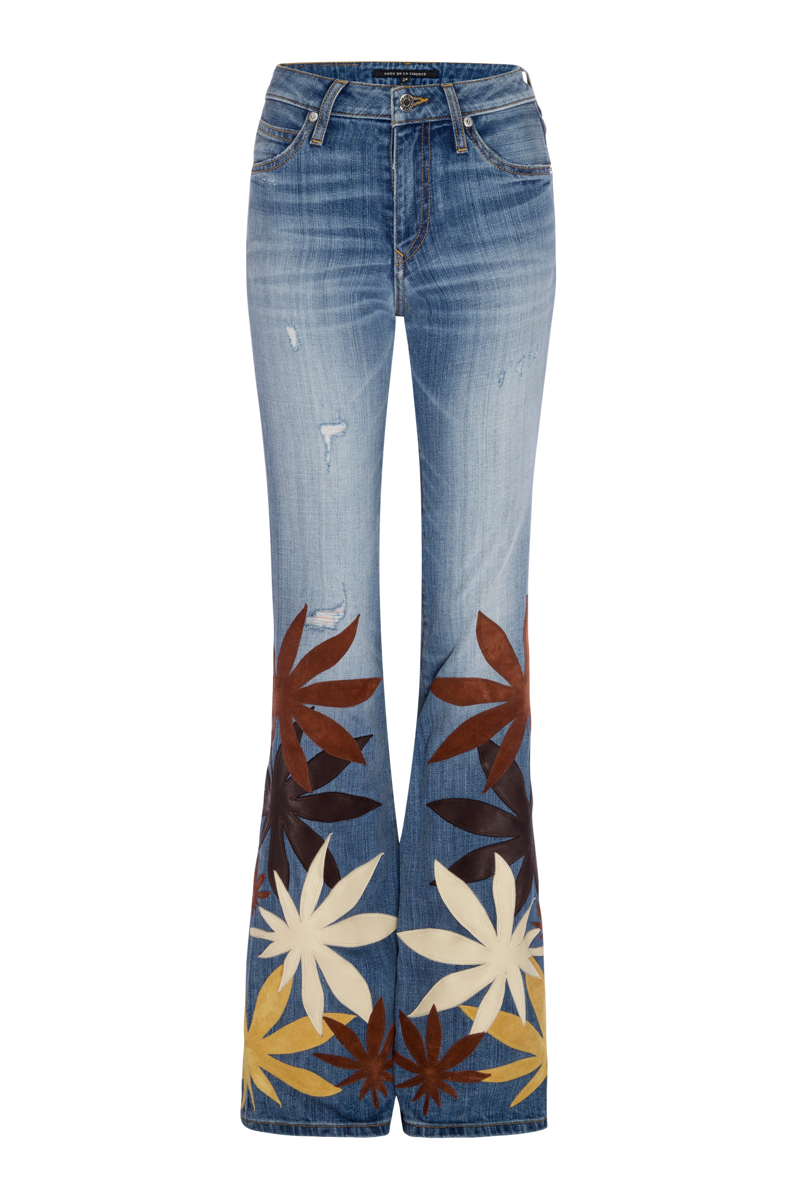 Britney/Embellish Stretch Denim Mid Rise Flare – Coût De La Liberté